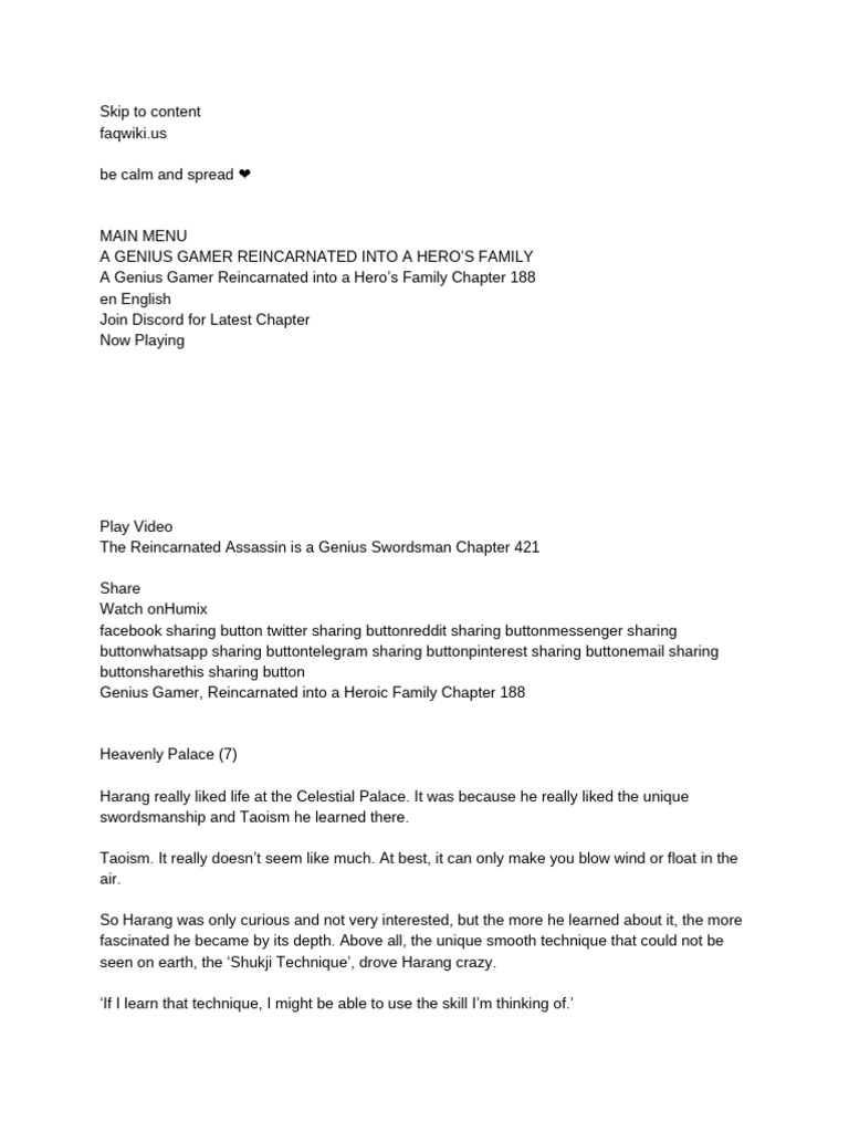 A Genius Gamer Reincarnated Into a Hero’s Family | PDF