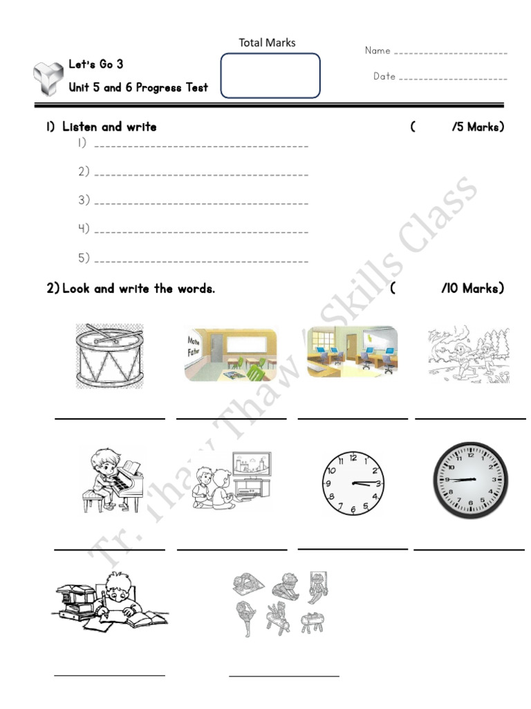 Lest's Go 3 Unit 5 To 6 Progress Test | PDF
