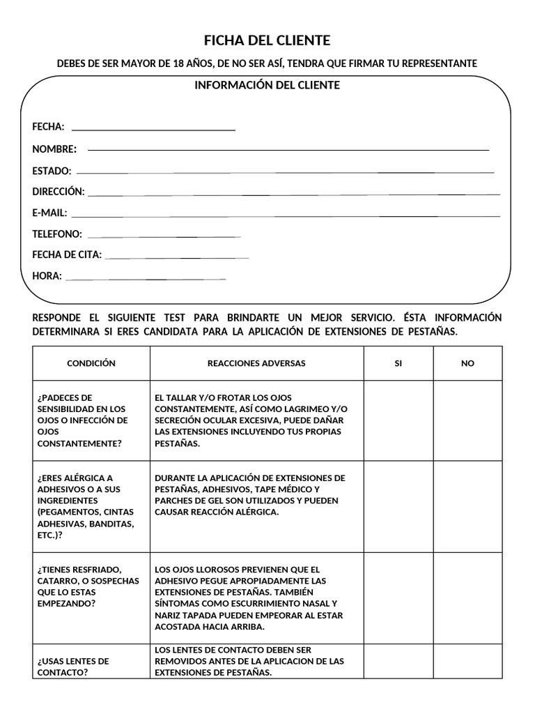 FICHA DEL CLIENTE | PDF