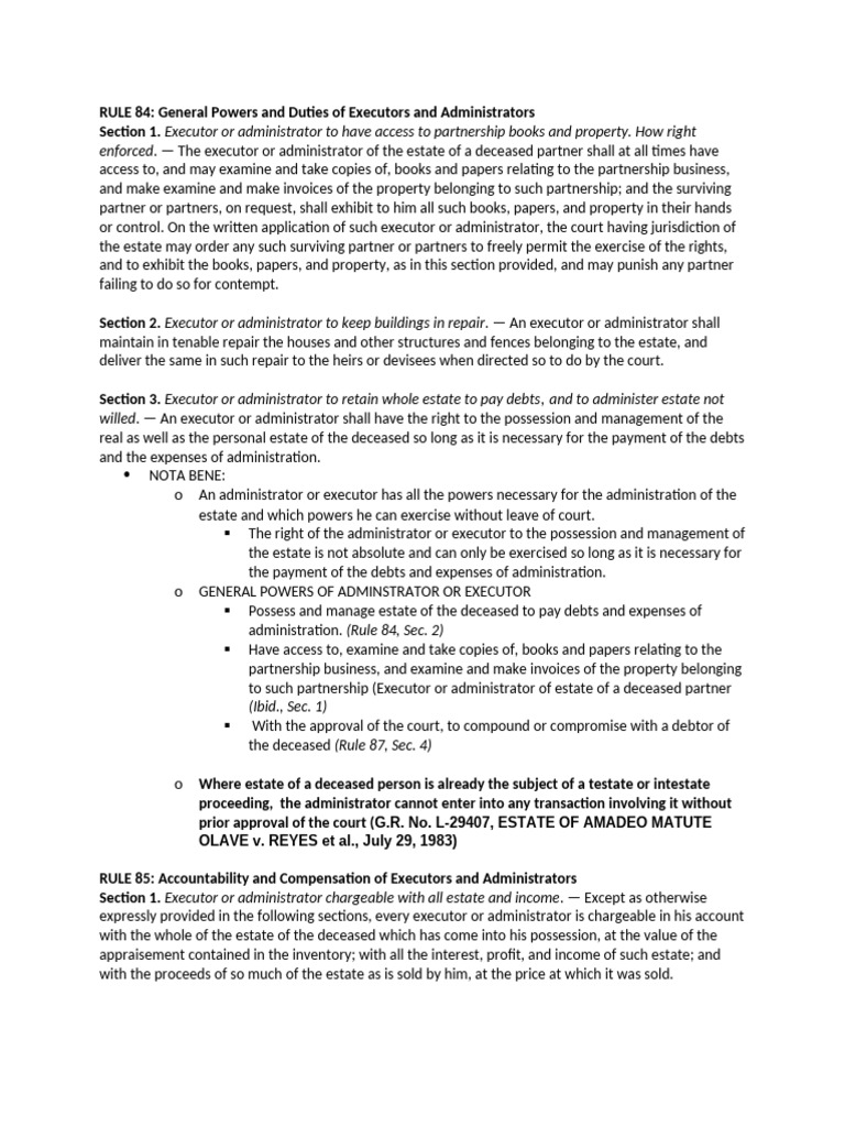 Executors' Duties & Responsibilities | PDF | Executor | Home & Garden