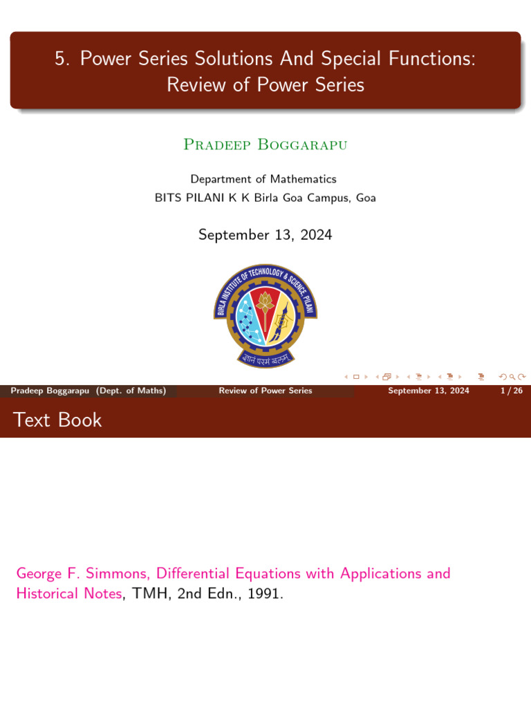 8. A review of power series | PDF