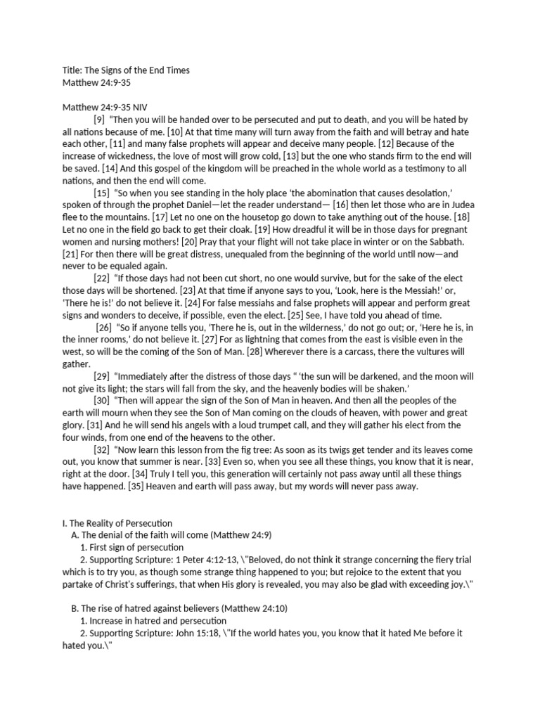The Signs of The End Times | PDF