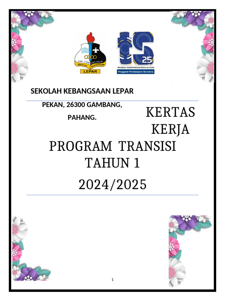 Kertas Kerja Transisi 2024 Syu | PDF