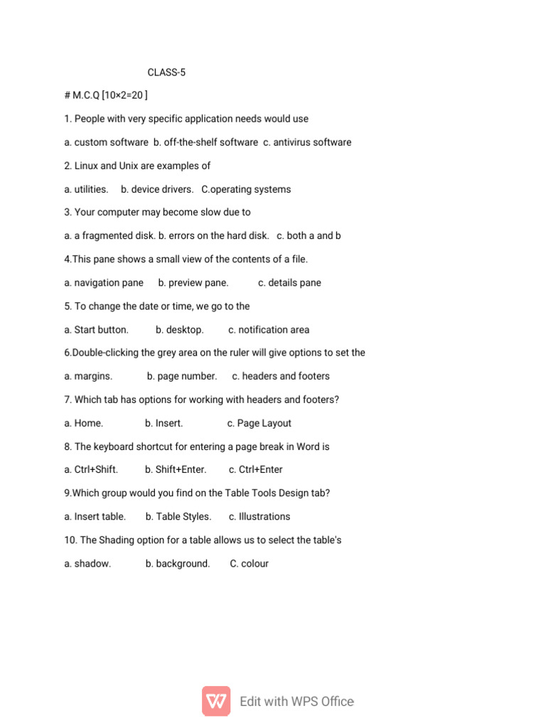 Comp Class 5th | PDF