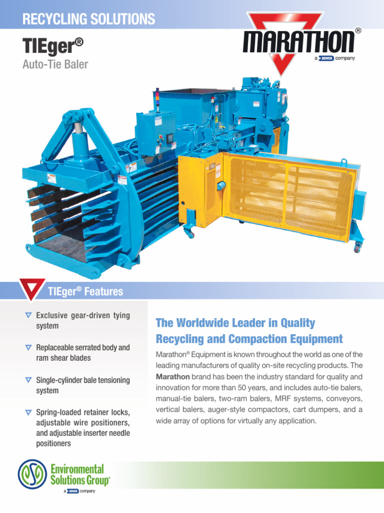 Marathon Tieger Auto Tie Baler Brochure | PDF