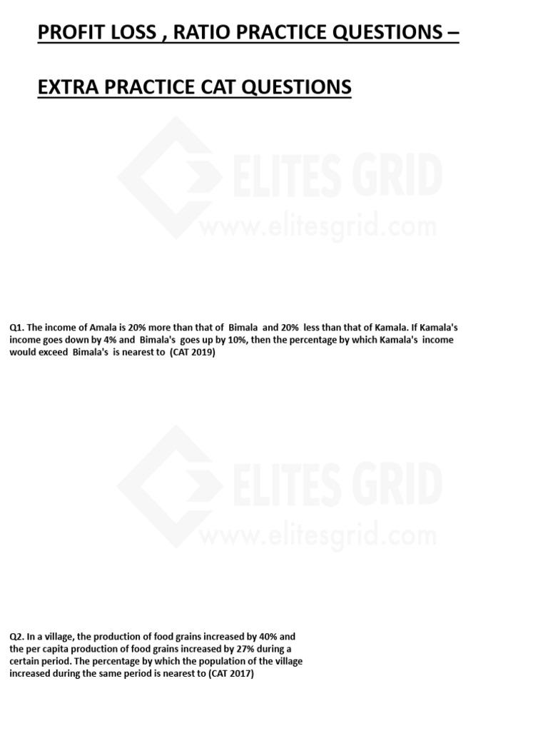 Extra Cat Practice Questions | PDF