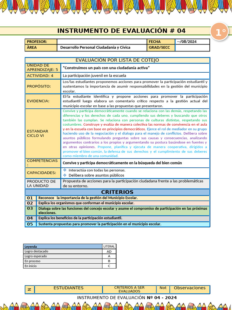 1º DPCC - LC Act.4 Uni 5 Sem 04 - 2024 | PDF
