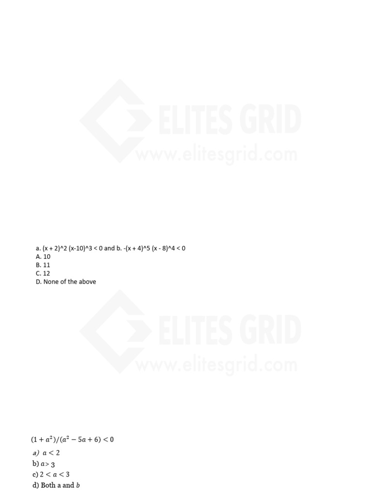 Algebra Assignment 4 - Inequality & Modulus | PDF