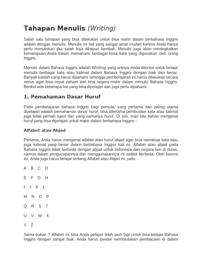 Tahapan Menulis | PDF