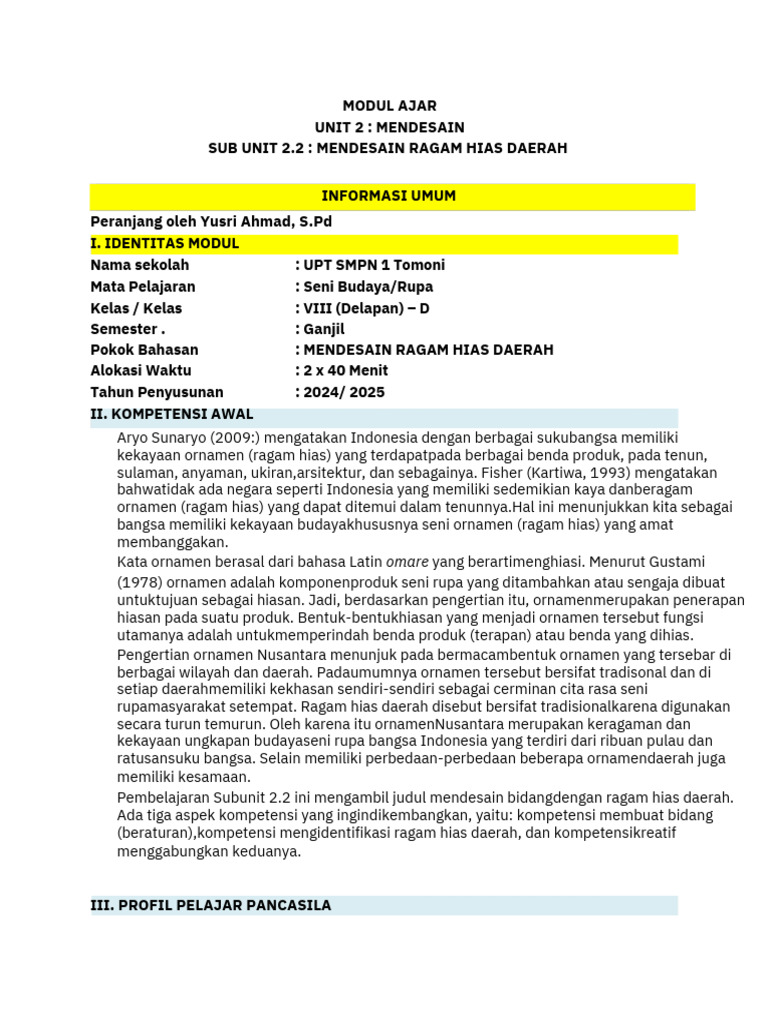 Yusril Modul Unit 2 Mendesain | PDF