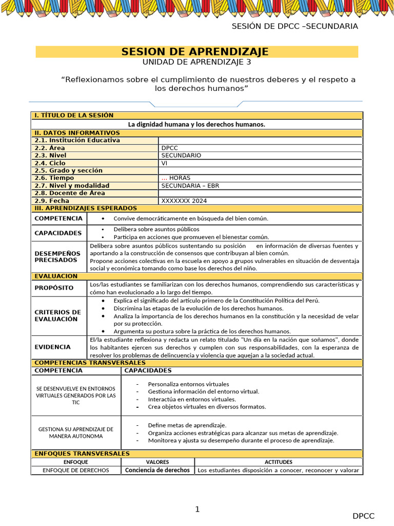 1º Ses Act 1 - DPCC 2024 | PDF
