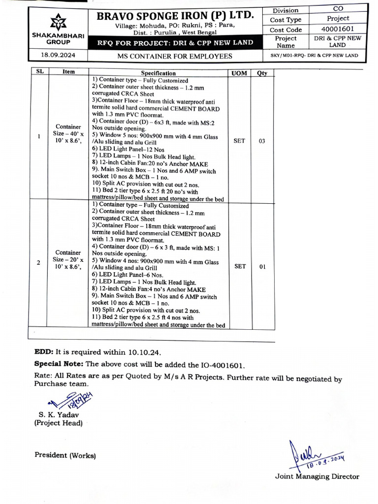 Container Approved NFA | PDF