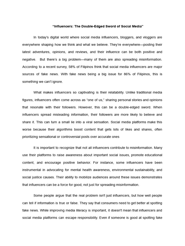 Column Writing about SOC MED influencers | PDF