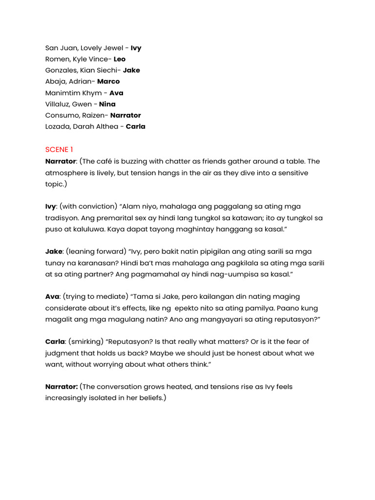 Role Play Script Philo | PDF