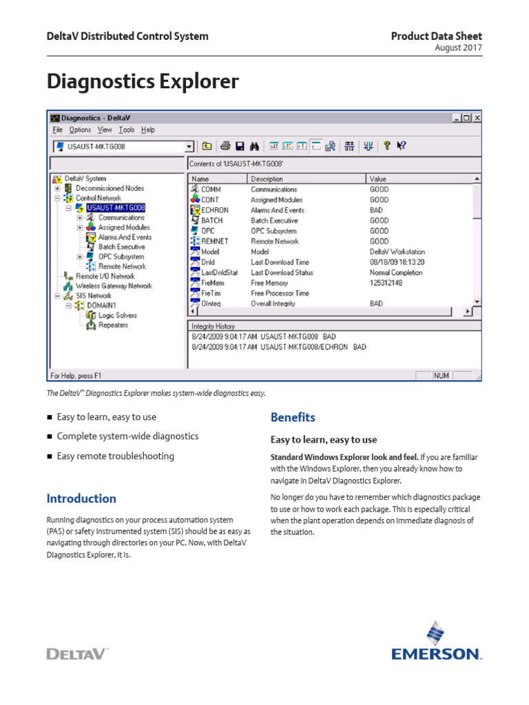 Product Data Sheet Diagnostics Explorer Deltav en 57626 | PDF