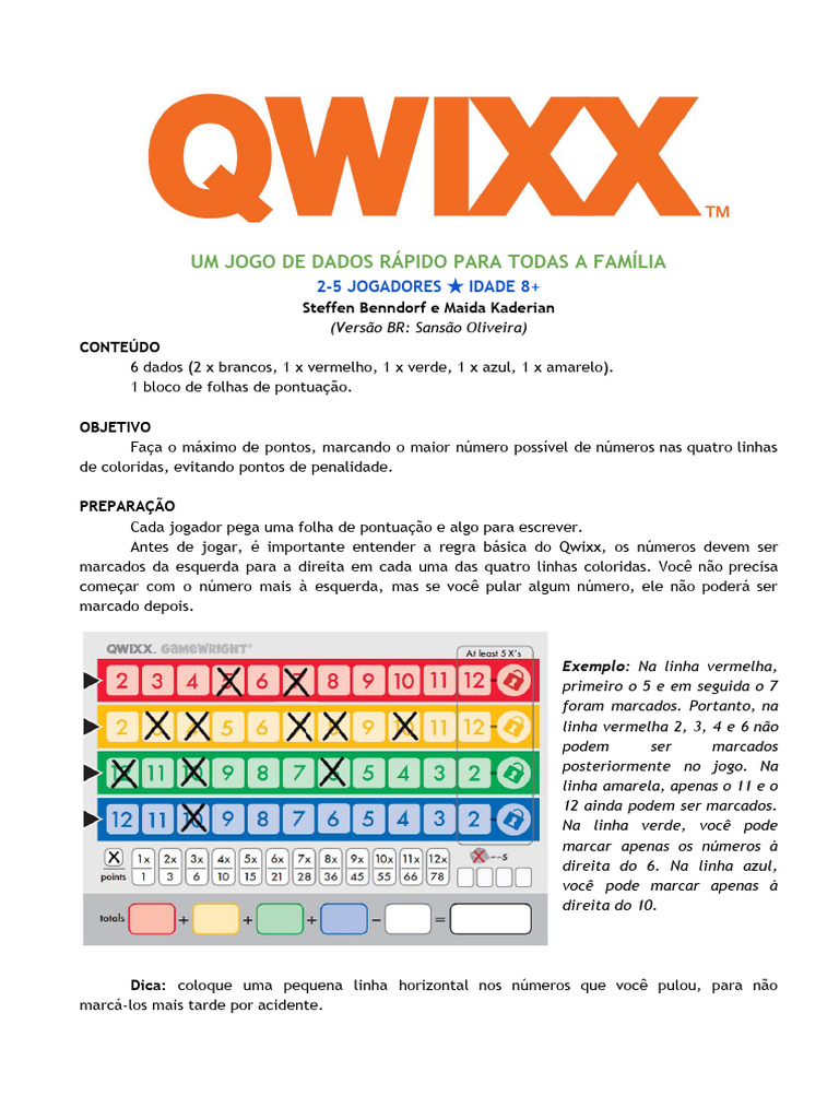 Quixx Regras | PDF