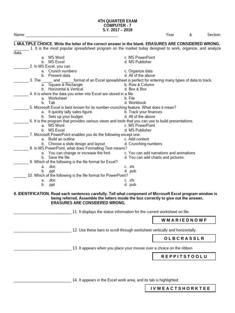 Ade 7 4th Quarter Exam | PDF