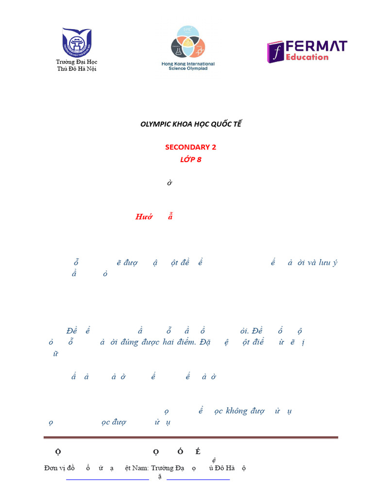 HKISO 2019-2020_Mock_Heat_Khối 8 | PDF