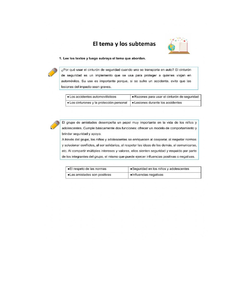 Ejercicio Tema Subtema | PDF