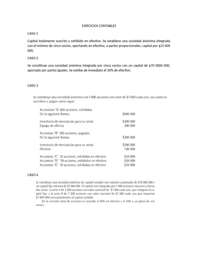 Ejercicios Contables | PDF