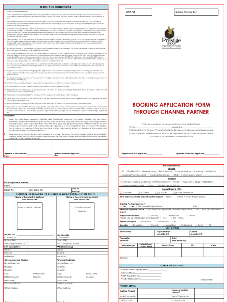 New Launch Booking Form CP | PDF