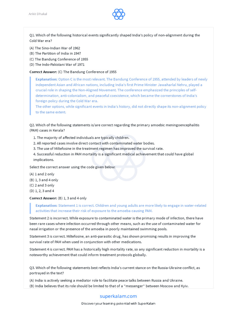 Kalam DPQ 21 09 2024 | PDF