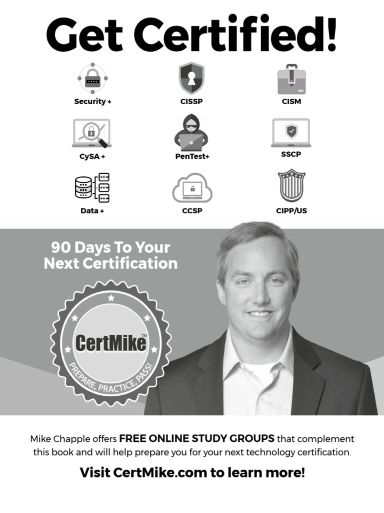 Mike Chapple CC Certified in Cybersecurity Study Guide Sybex Study-257 ...
