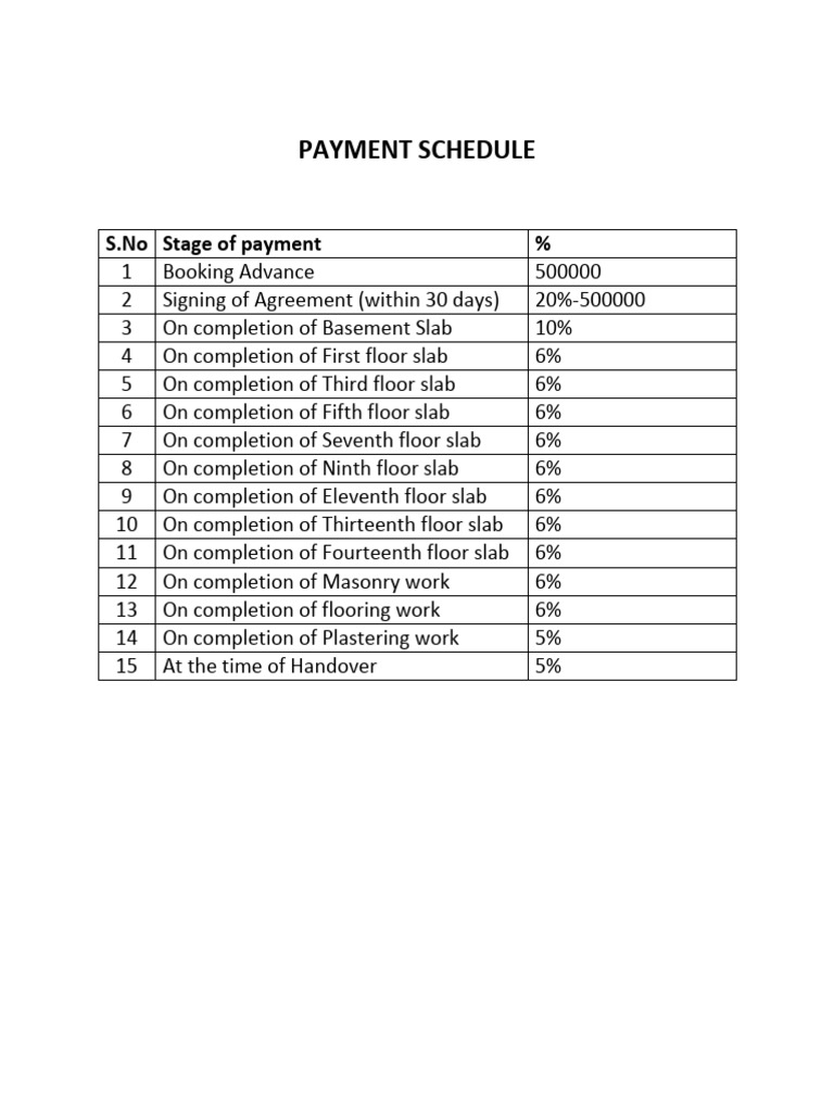 Payment Schedule | PDF