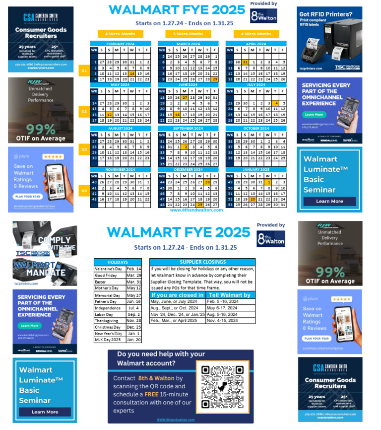 Calendario Walmart 2024 | PDF