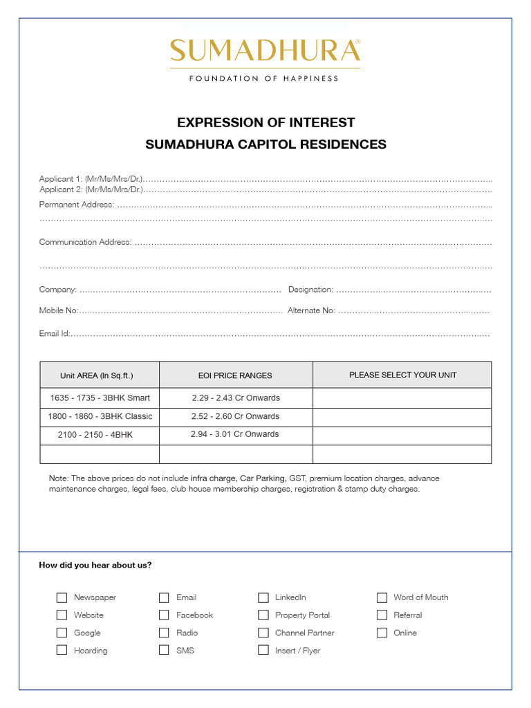 New Logo Sumadhura Capitol Residences Updated Revisedd | PDF