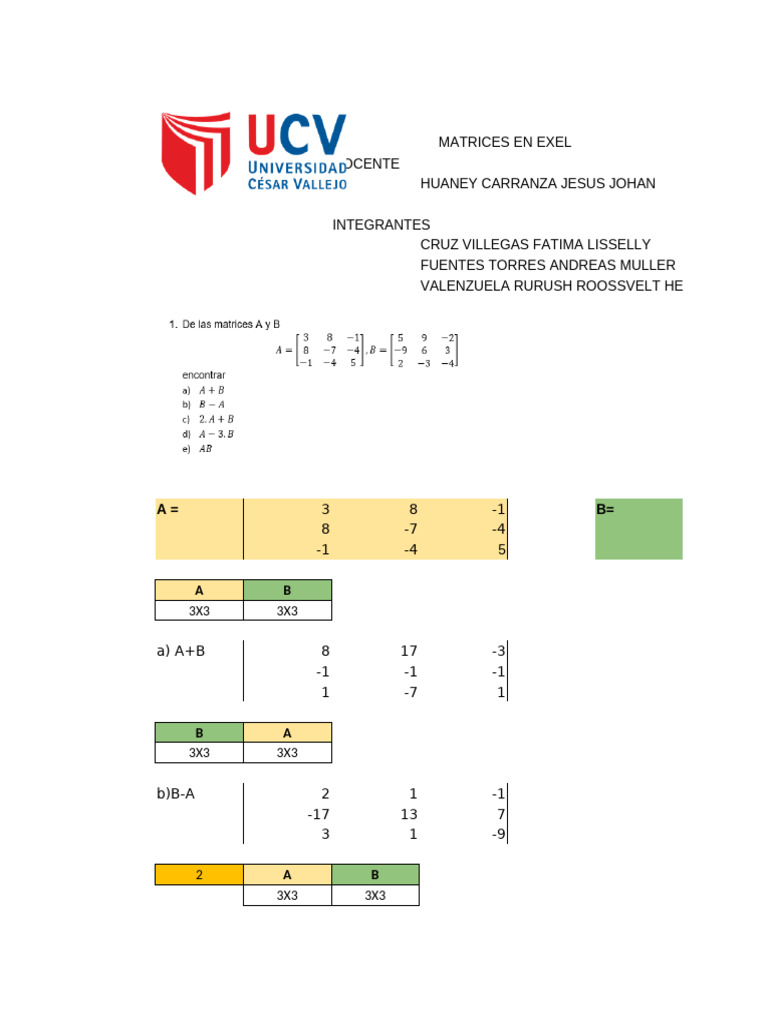 Practica de Matrices | PDF