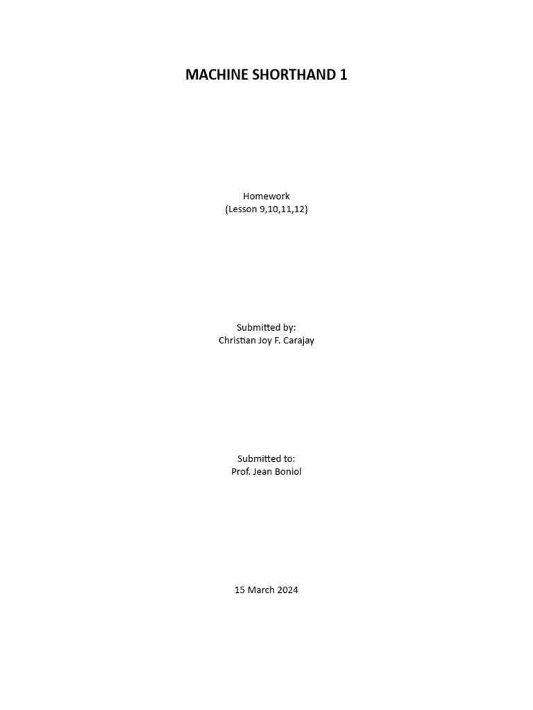 Lesson 9,10,11,&12-Machine Shorthand | PDF