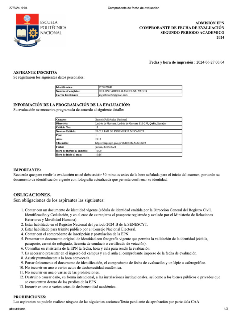 Certificado Epn | PDF