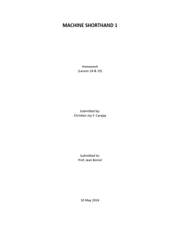 Lesson 18&19-MACHINE SHORTHAND | PDF