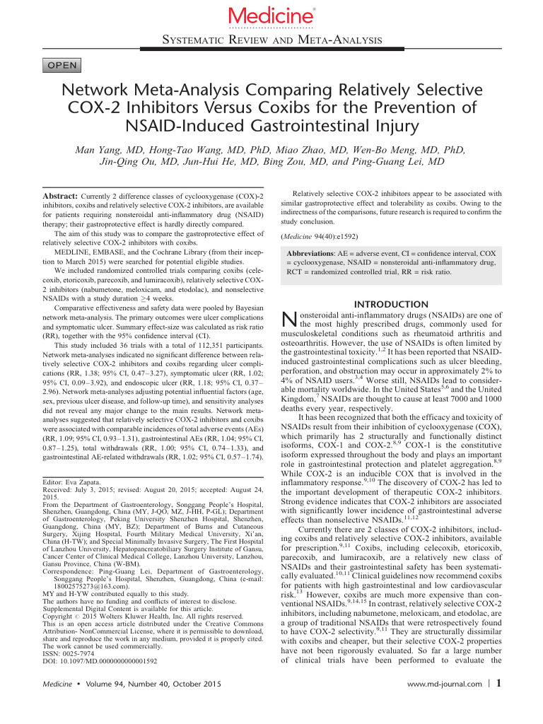 Coxib Comparison | PDF