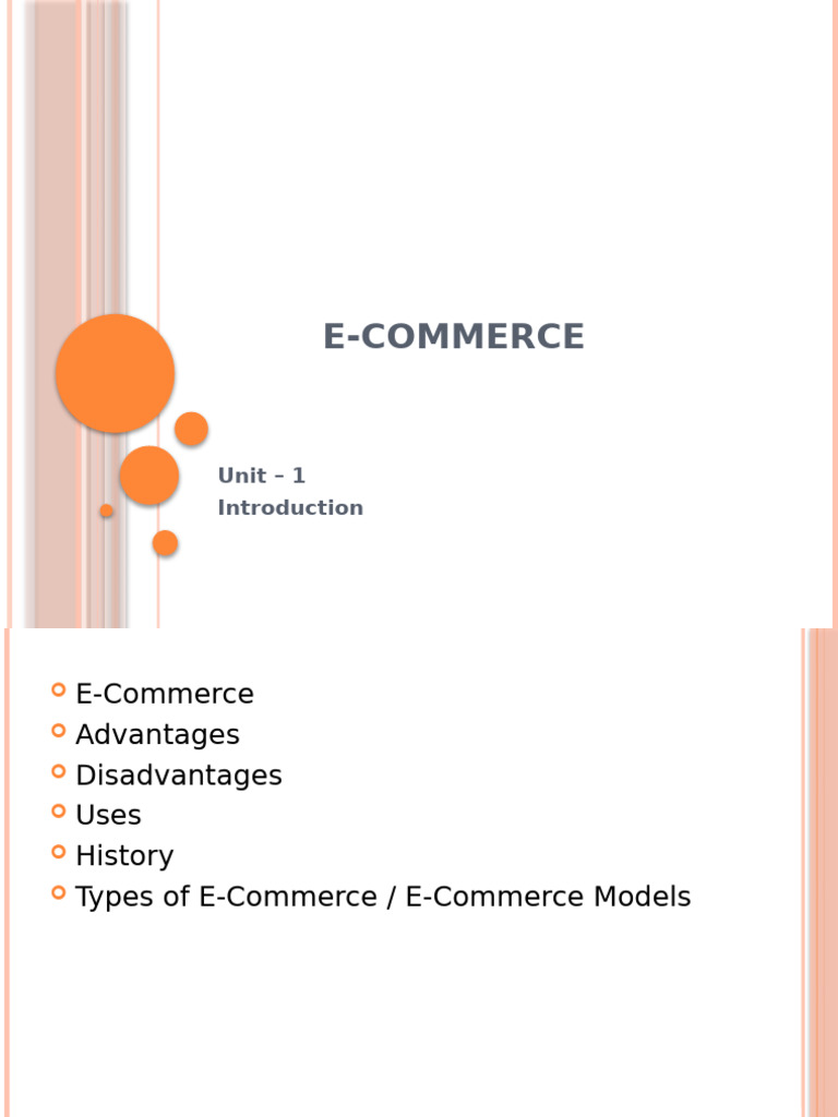 E Commerce Unit 1 PPT | PDF