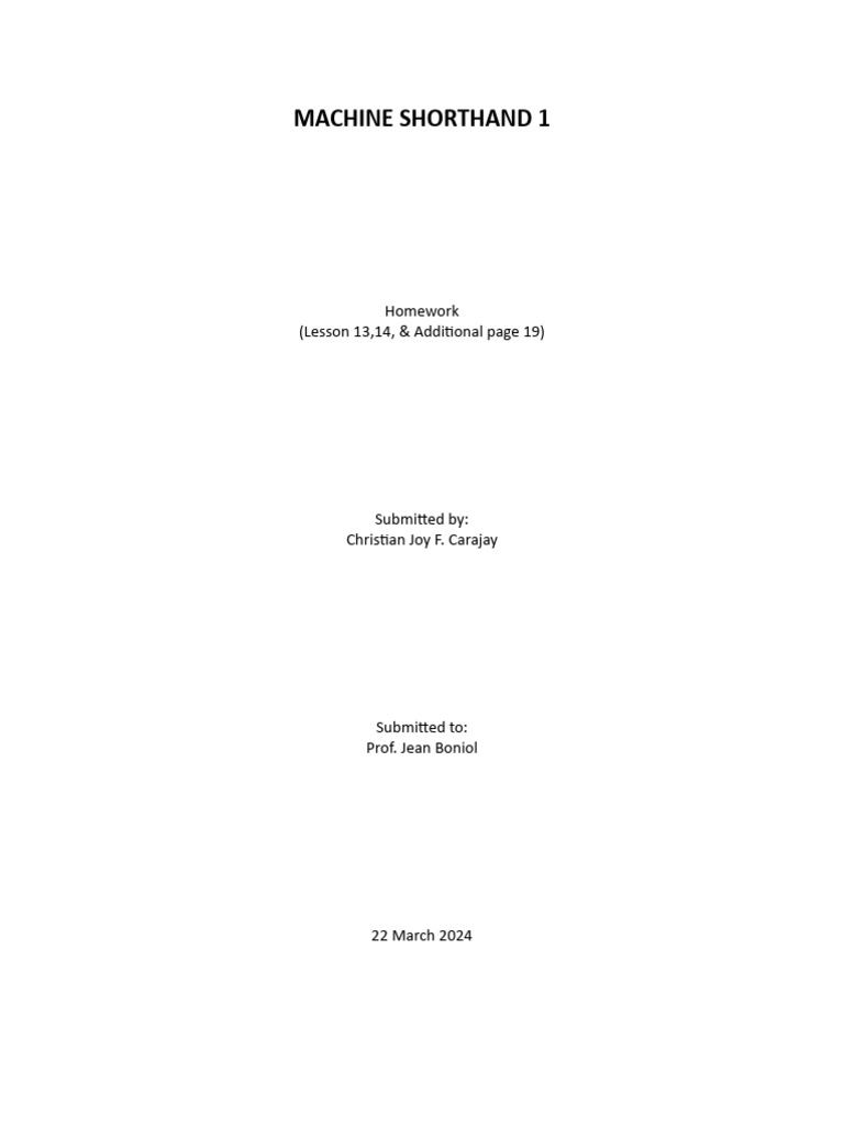 Shorthand Lessons 13 & 14 Overview | PDF