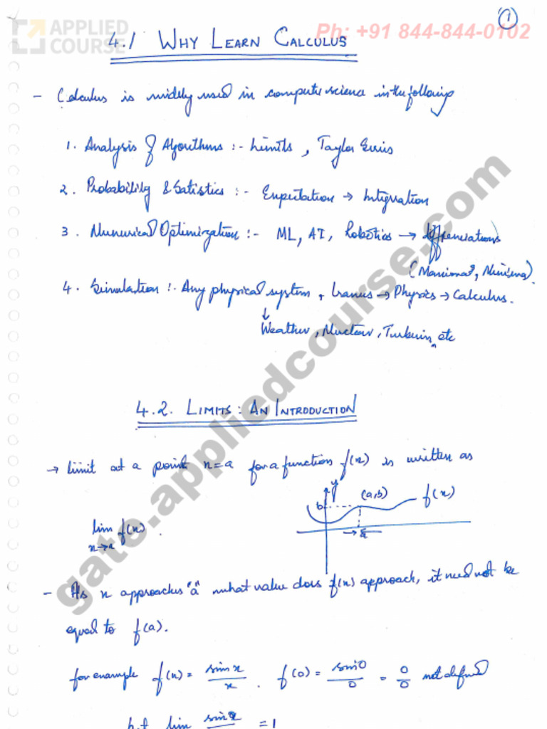 Applied Gate Notes - Calculus | PDF