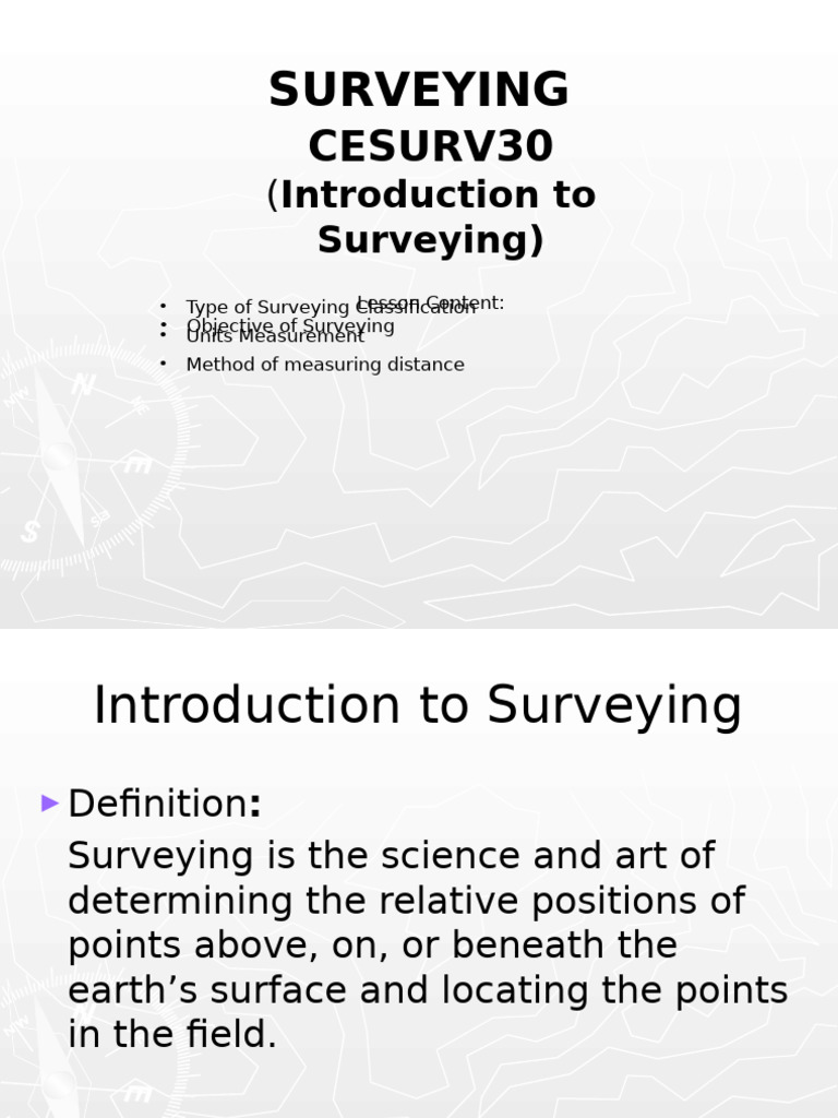 Chapter 1 - Introduction To Surveying | PDF