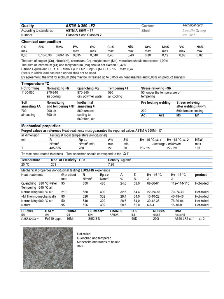 Astm A350 LF2 | PDF