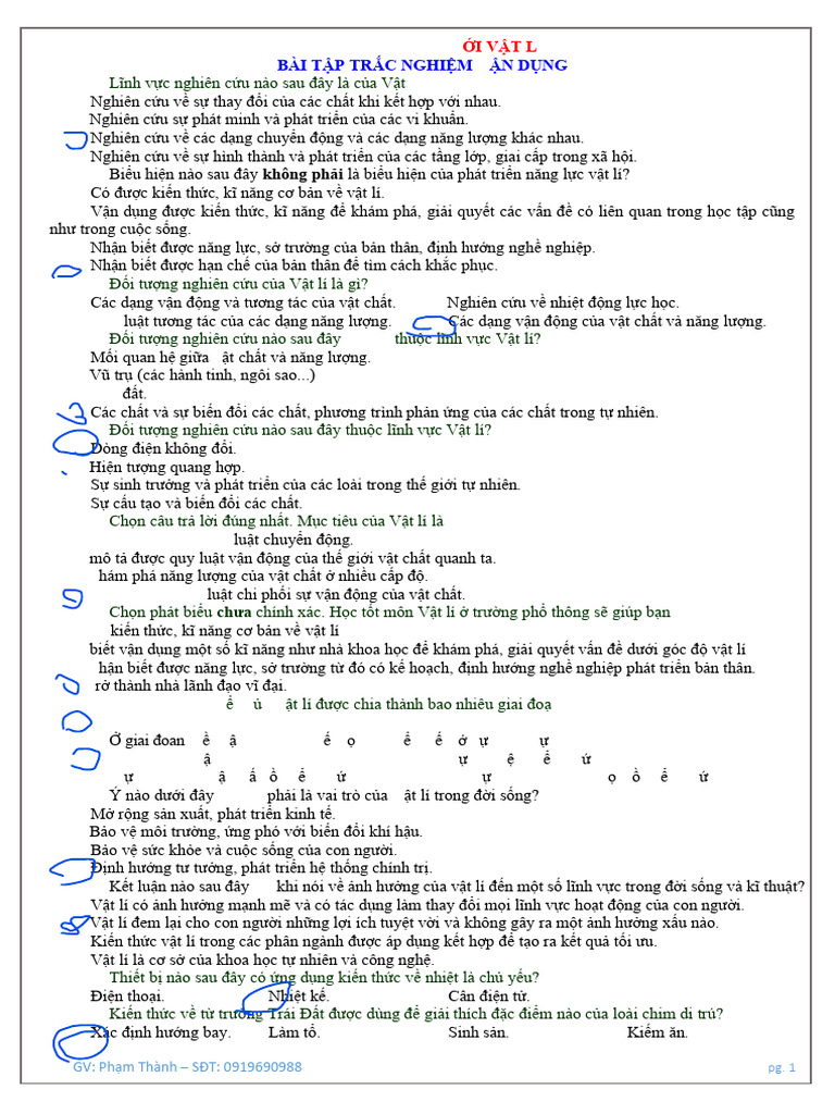 01HS. Bai 01. Lam Quen Voi Vat Li | PDF