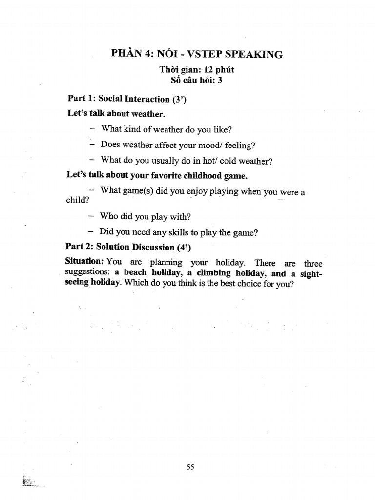 5 de Thi VSTEP Speaking | PDF