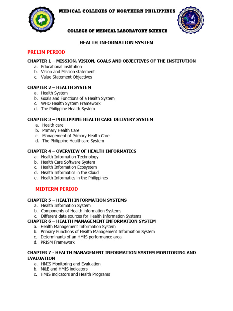 His Course Outline | PDF | Health Informatics | Health Care