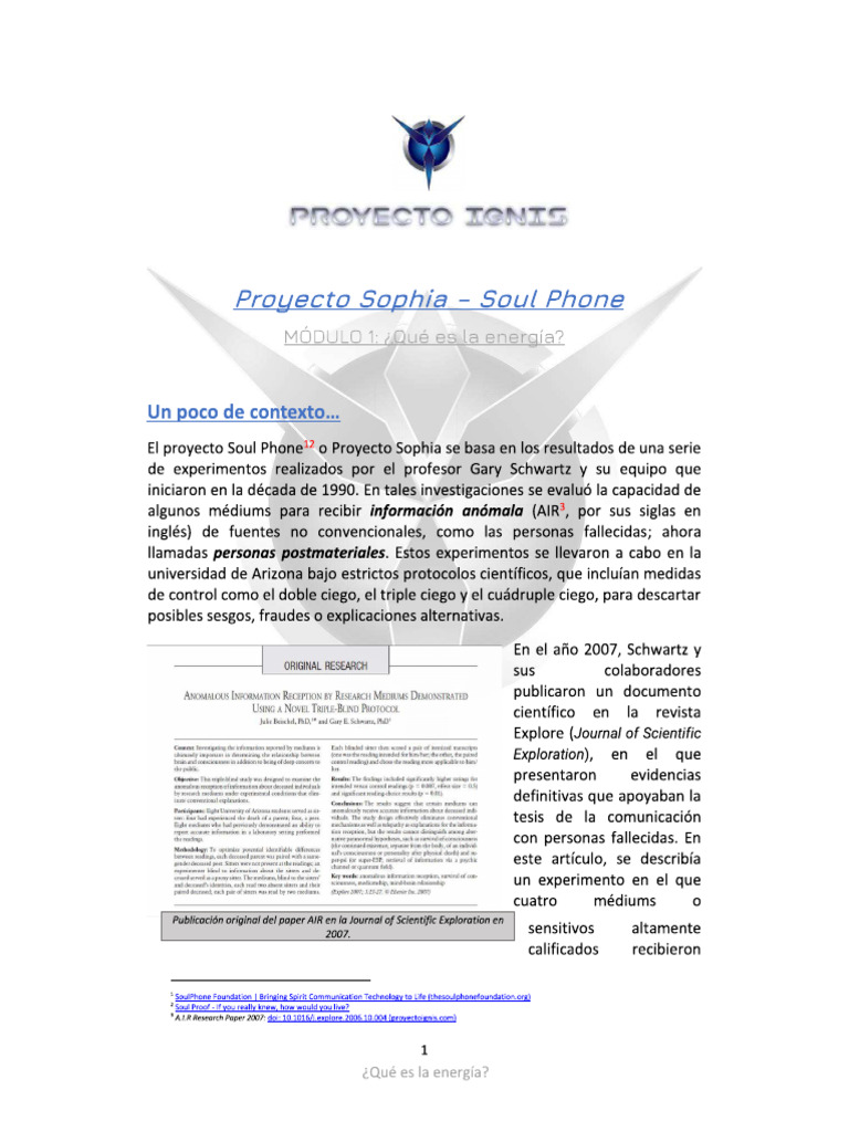 Acerca Del Proyecto Sophia - Soul Phone | PDF
