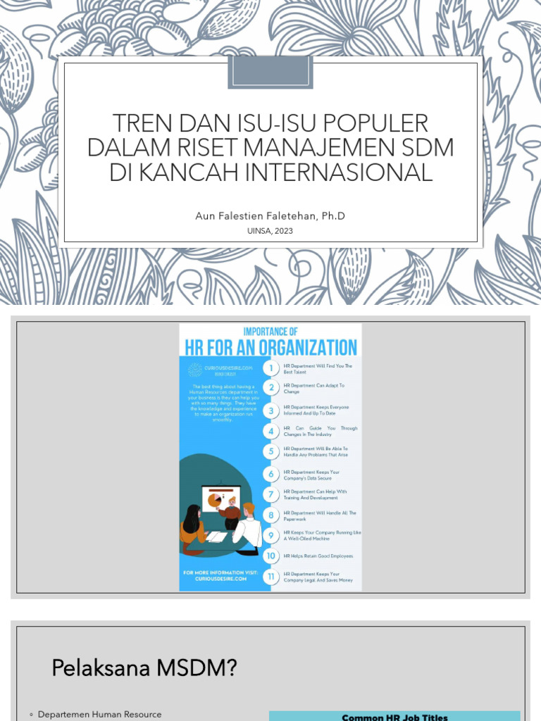 1-Tren Dan Isu-Isu Populer Dalam Riset Manajemen SDM Di Kancah Internasional | PDF