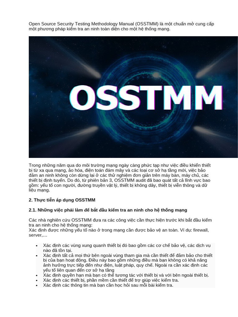 Open Source Security Testing Methodology Manual | PDF