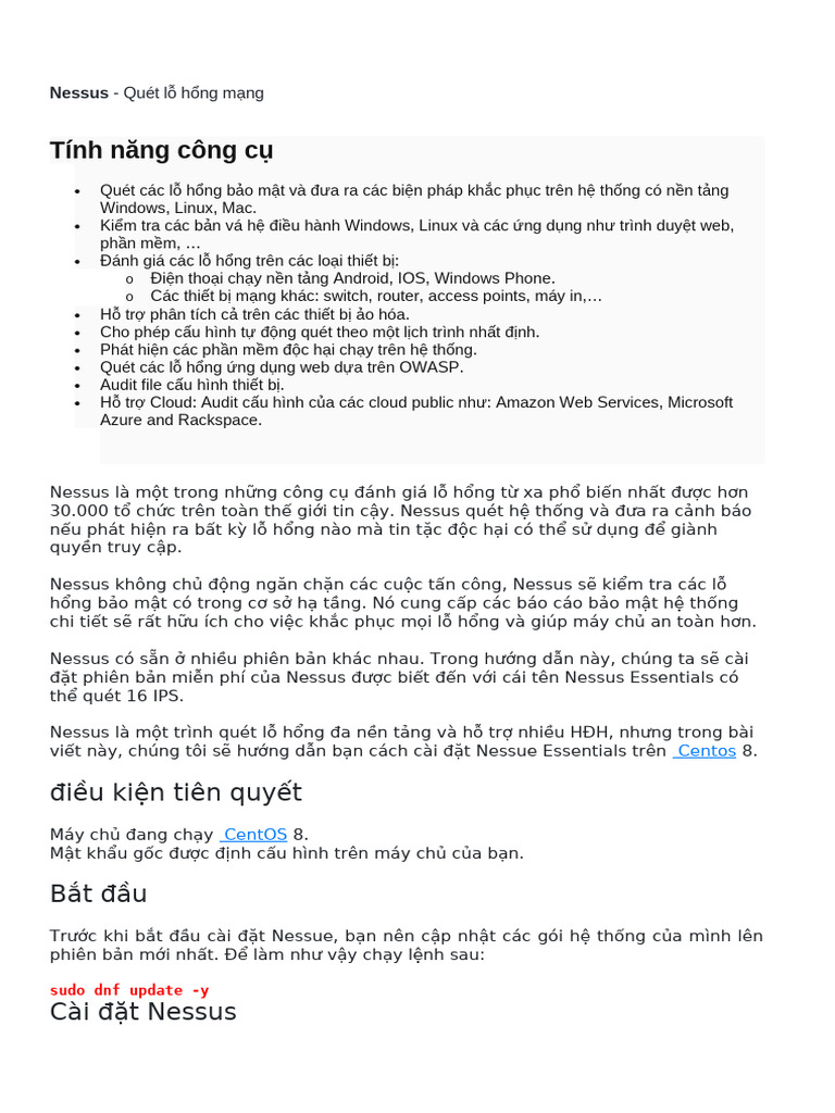Nessus - Quét L H NG M NG | PDF