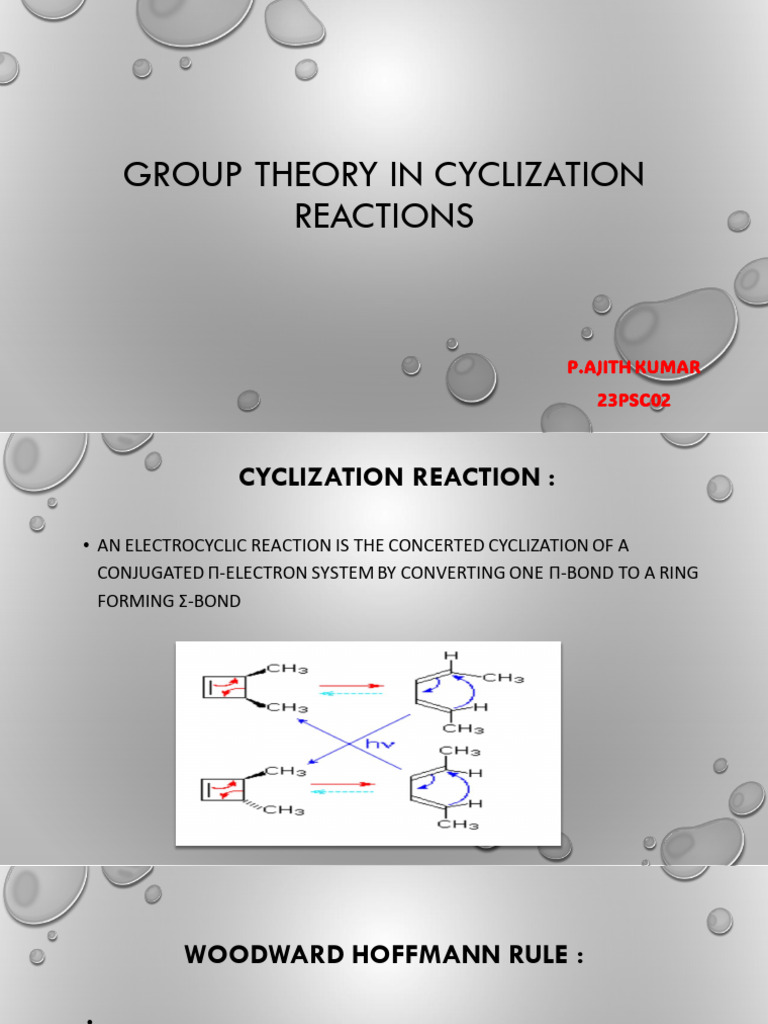 Group Theory in Cyclization Reactions | PDF