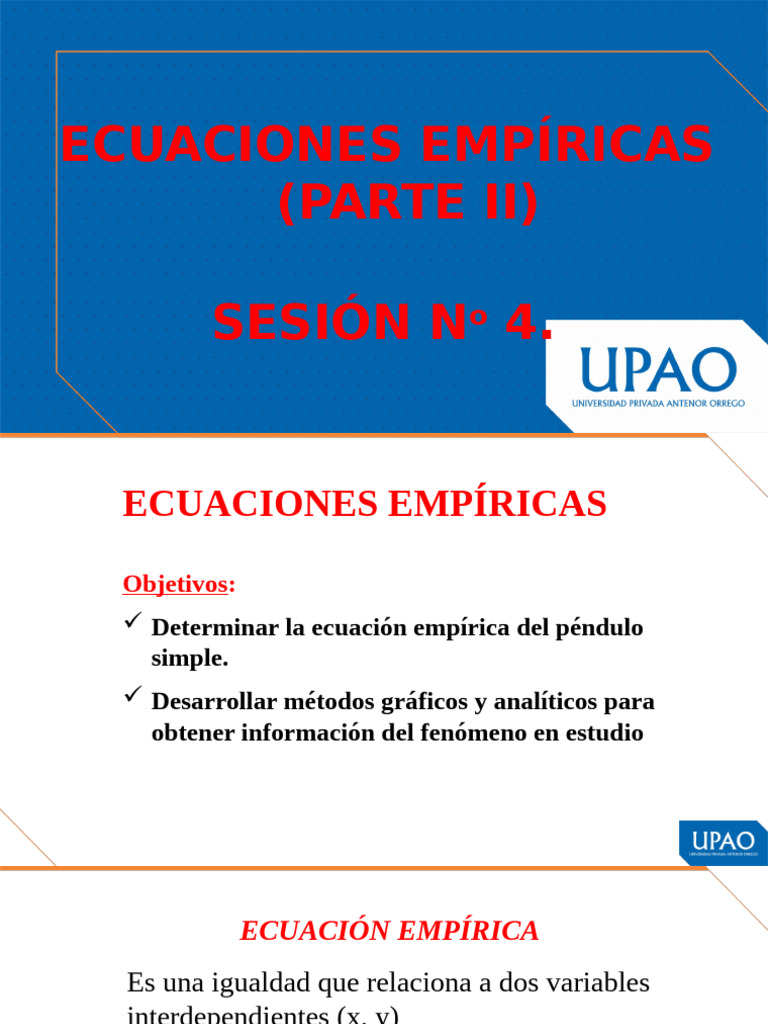 Ecuaciones Empiricas-Pendulo Simple s4 | PDF
