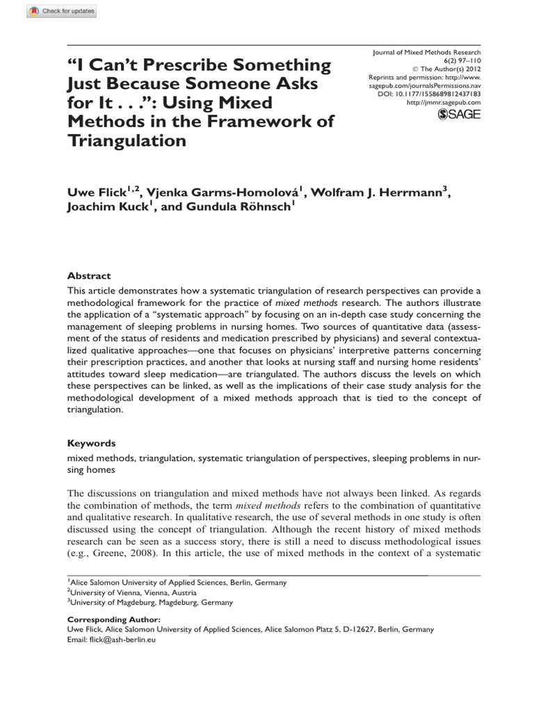 I Cant Prescribe Something Just Because Someone Asks For It. Using Mixed Methods - Flick-Et-Al ...